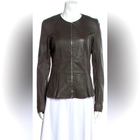 The Row | Jackets & Coats | The Row Anasta Lambskin Leather Peplum ...
